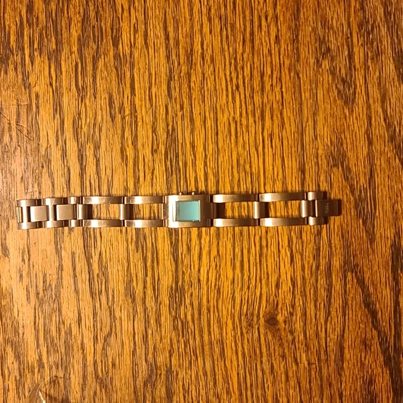 Fossil | Accessories | Fossil Watch Silver Band With Teal Face | Poshmark